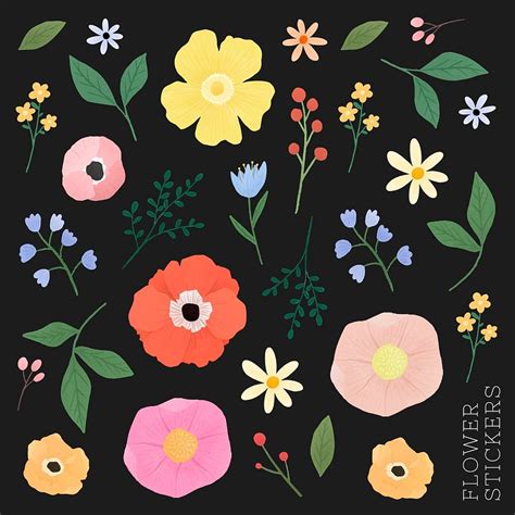 Flower Sticker Designs Free Png Vector Graphics Illustrations
