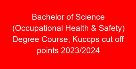 Bachelor Of Science Occupational Health And Safety Degree Course