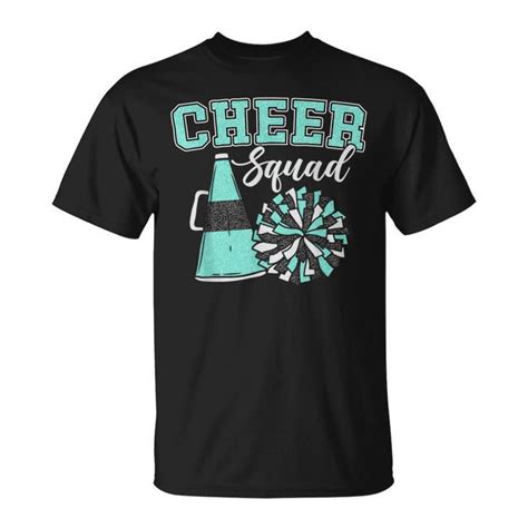 Cheer Squad Cheerleader Cheerleading Teal Girl T Shirt Mazezy