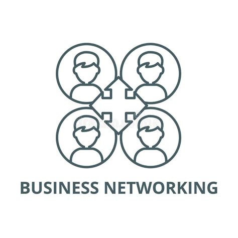 Business Networking Black Icon Vector Sign On Isolated Background Business Networking Concept