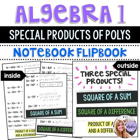 Algebra 1 Special Products Of Polynomials Interactive Foldable Flipbook