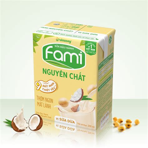 SỮa ĐẬu NÀnh Fami NguyÊn ChẤt VỊ SỮa DỪa 200ml36hthÙng