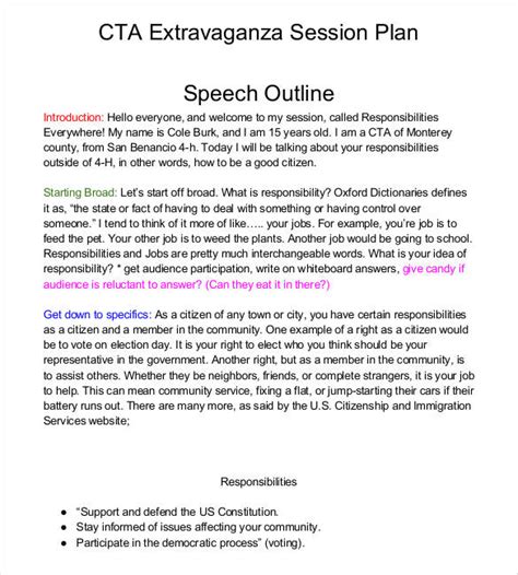 29 Speech Outline Templates Pdf Doc