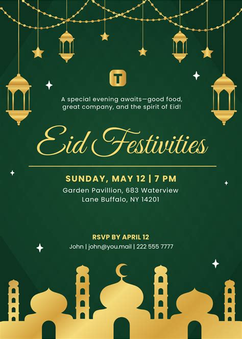 Free Eid Invitation Templates Editable And Printable