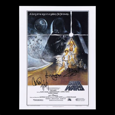 Lot 363 Poster Live Auction Harrison Ford Carrie Fisher And Mark
