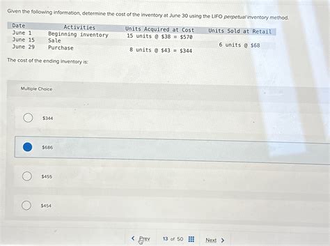 solved given the following information determine the cost