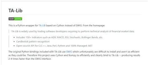 Python 기술적 분석을 위한 Ta Lib 네이버 블로그