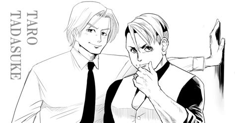 吉田太郎 スーツの太郎さんとただすけさん描いてみました！ ー ぷりはなのイラスト Pixiv