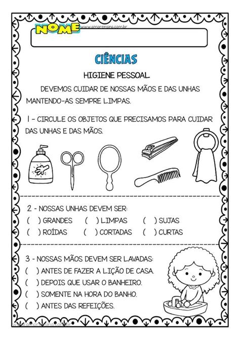 Desenhos De Higiene Para Colorir Pintar Imprimir Atividades EspaÇo