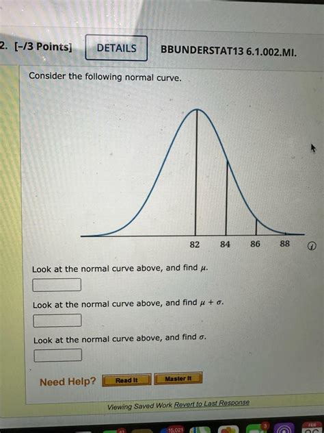 Solved Consider The Following Normal Curve Look At The Chegg