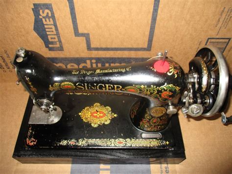 Antique Singer Sewing Machine Model 66 Red Eye Hand Crank Serviced