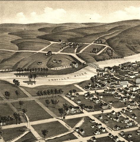 Map Of Pendleton Umatilla Co Oregon 1884 Restoration Etsy