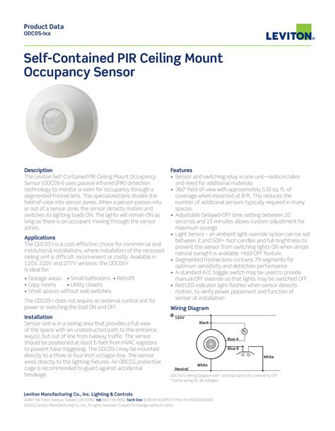 Leviton Ceiling Occupancy Sensor Manual Shelly Lighting