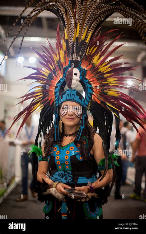 Acapulco Mexico 24th Mar 2015 A Woman Wearing The Traditional Aztec