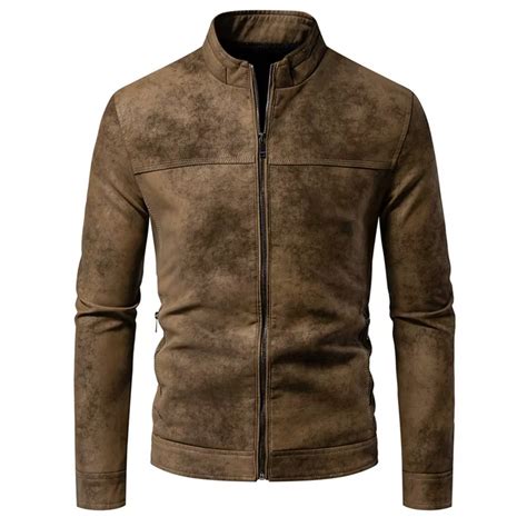 Mens Faux Leather Jacket Heston Manor