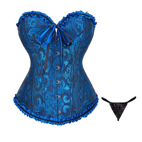 Trdsipl Corset Lingerie For Women Satin Boned Lace Up Corset Bodysuit