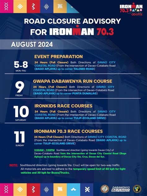 Road Closure Advisory For Ironman 703 Davao City Life