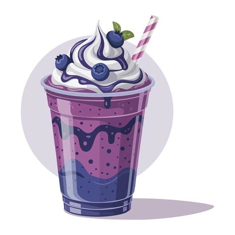 Illustration Of Purple Smoothie With Whipped Cream For Drink 66434340