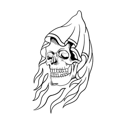 Grim Reaper Skull Drawing