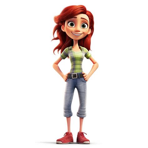 Linda Niña Flaca De Dibujos Animados De Pixar Foto Premium