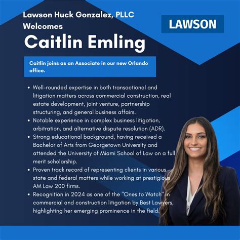 An Amazing Addition To The Lawson Huck Gonzalez Pllc Team Caitlin Emling Is Very Talented In
