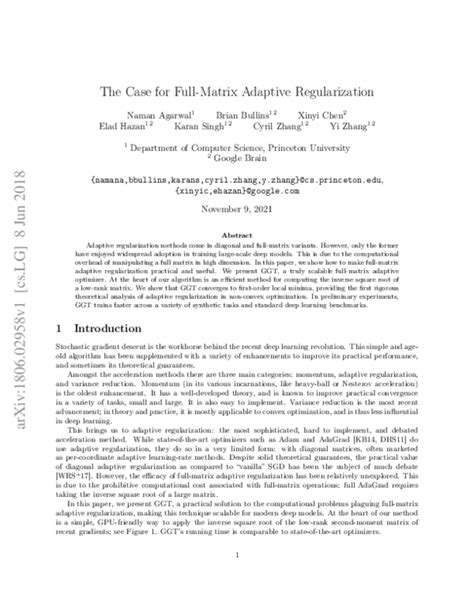 Pdf The Case For Full Matrix Adaptive Regularization