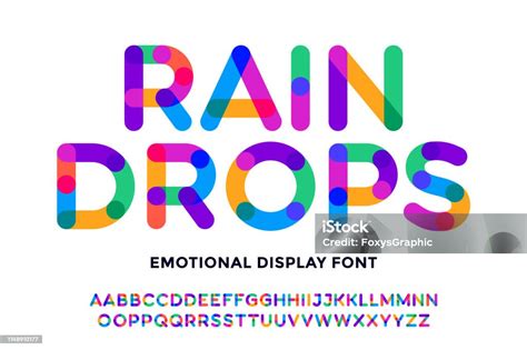 Font Warnawarni Warnawarni Alfabet Dan Font Cerah Ilustrasi Stok