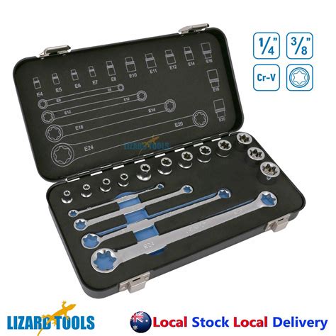 High Quality E Torx Socket Spanner Set 38 14 Drive Cr V Star Socke