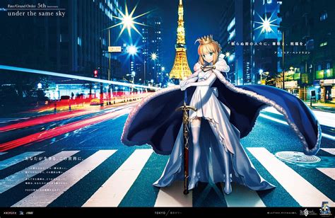 《fgo》日服五周年庆典，官方公布日本各地联动贺图，登上报纸头版 哔哩哔哩