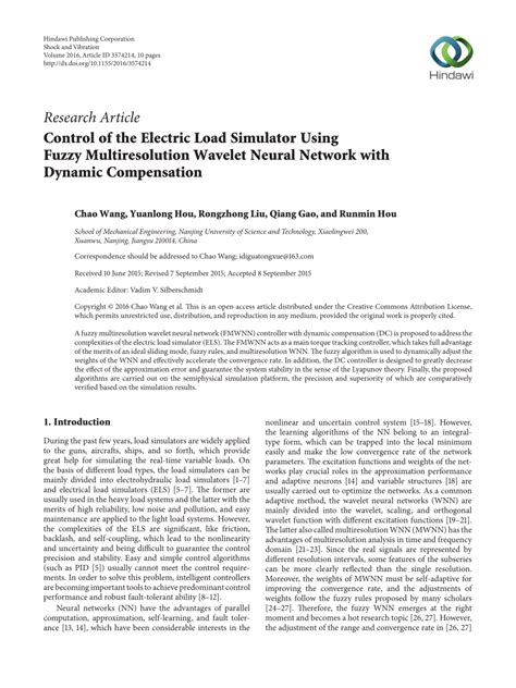 pdf control of the electric load simulator using fuzzy