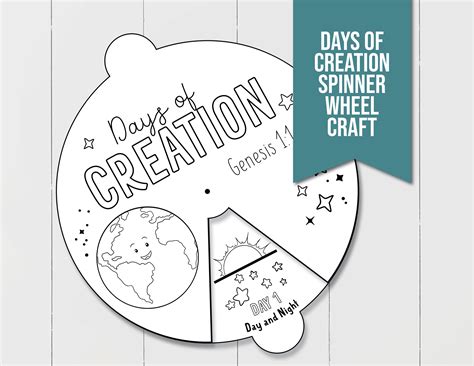 Days Of Creation Spinner Wheel Printable Perfect Sunday School