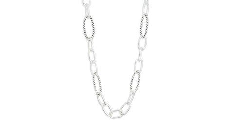 Nordstrom Rack Textured Mixed Link Chain Necklace In White Lyst