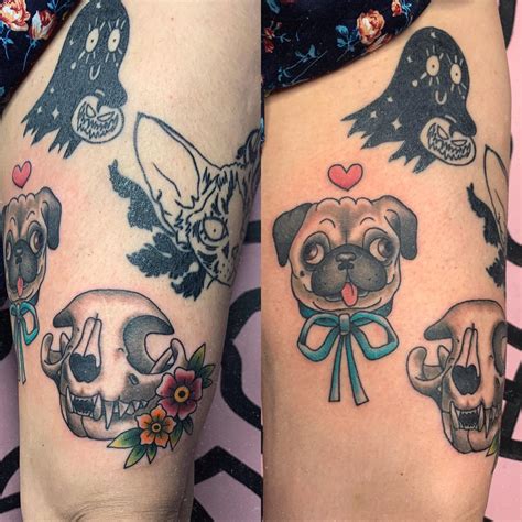 Skull Pug Tattoos