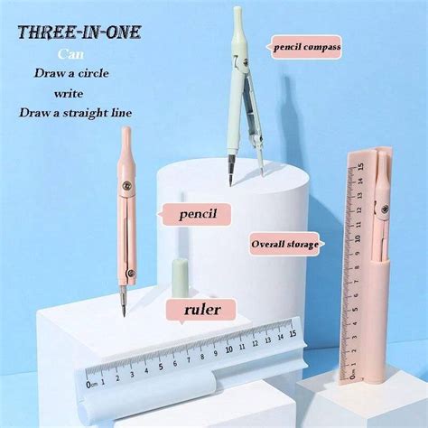 Multipurpose Compass Set For Students Includes Protractor Scale