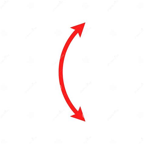 Red Dual Semi Circle Arrow Vector Illustration Semicircular Curved