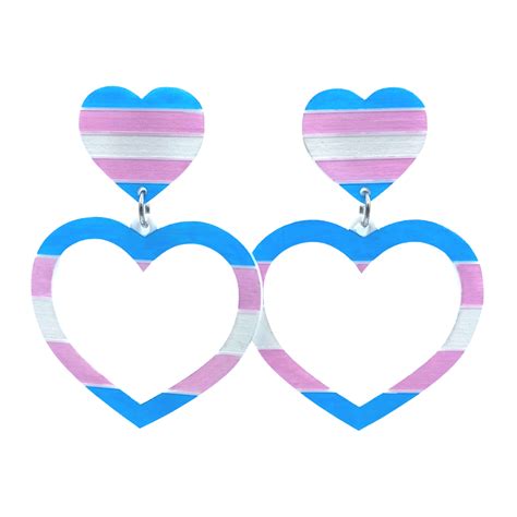 Haus Of Dizzy Pride Flag Barbie Heart Earrings 🏳️‍🌈