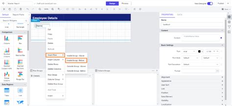 creating master detail report using subreports bold reports