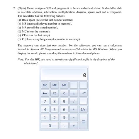 Solved Please Design A GUI And Program It To Be A Standard Chegg