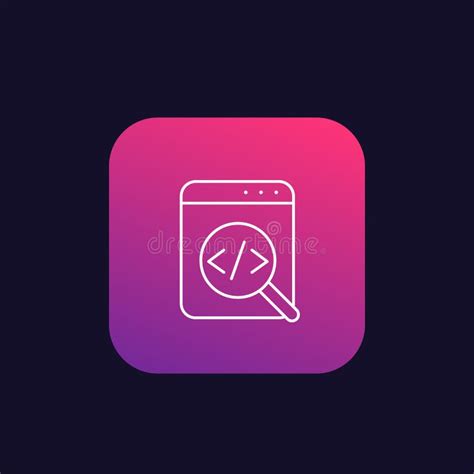 Code Review Software App Development Vector Icon Stock Vector Illustration Of Code Search