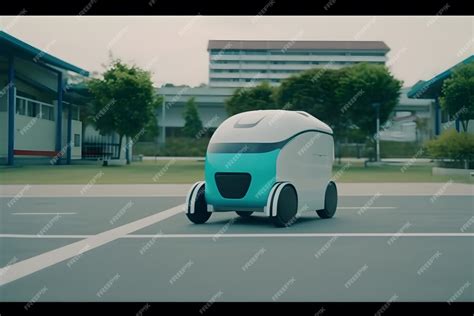 Premium Photo Selfdriving Delivery Robot Concept Neural Network Ai