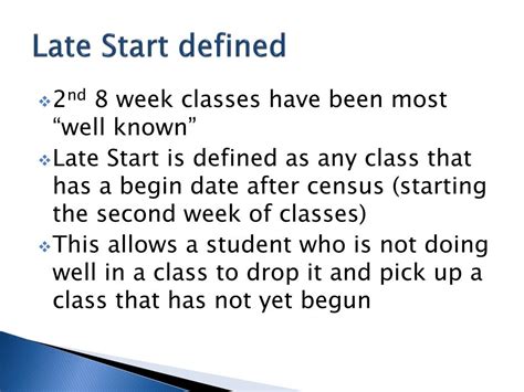 Ppt Late Start Classes Powerpoint Presentation Free Download Id