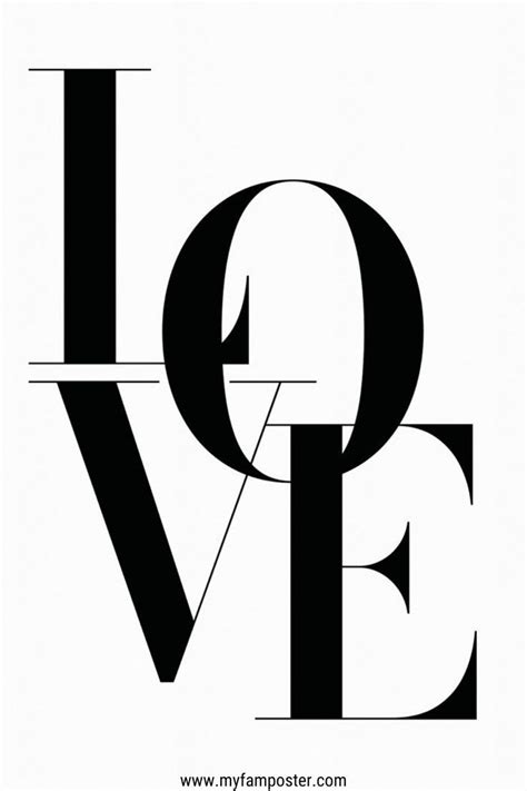 The Word Love Is Written In Black And White