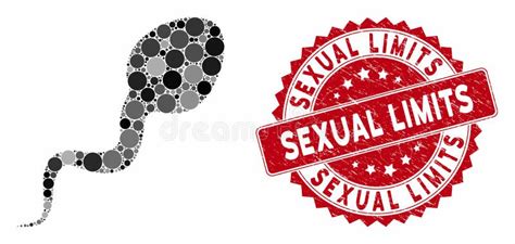 Collage Spermatozoon With Distress Sexual Limits Seal Stock