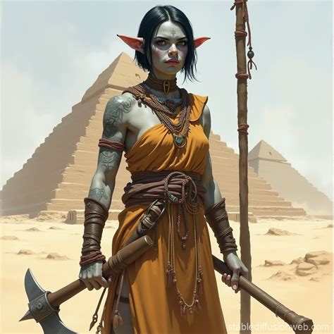 Orcish Warrior In Bedouin Attire Stable Diffusion Online