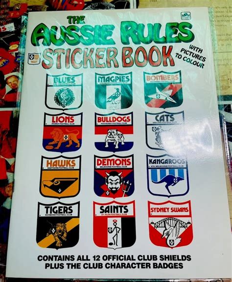 Vfl Aussie Rules Sticker Book Extremely Rare New Condition 4500