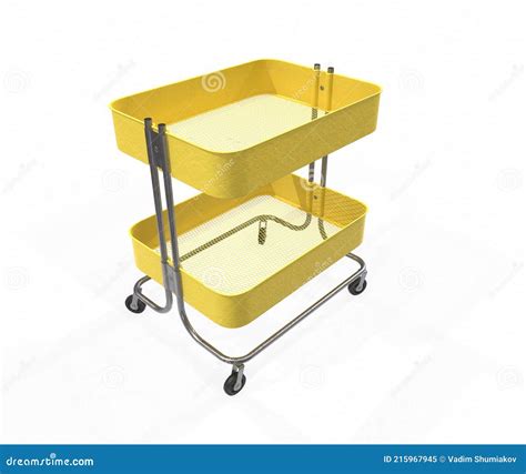 Carrito De Compras Naranja Sobre Fondo Blanco 3d Render Stock De