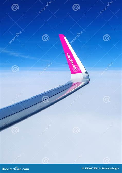 Left Wing Of Wizzair Airplane After Taking Off Above Malmo Sturup Airport Heading To Belgrade