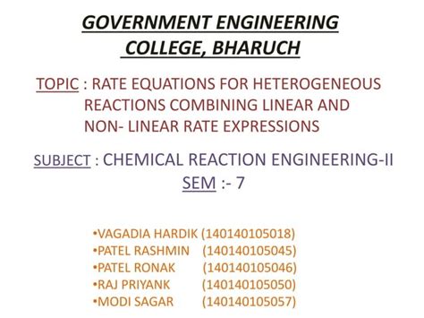 Rate Equations For Heterogeneous Reactions Combining Linear And Rate Equations For Heterogeneous Reactions Combining Linear And