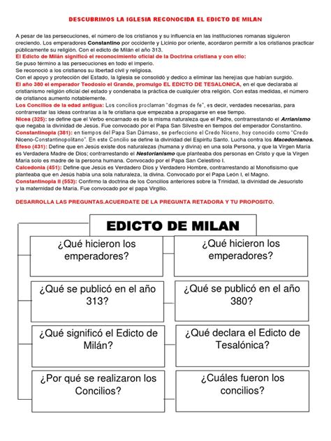 3 El Edicto De Milan Constantino Y Teodocio Pdf Teología