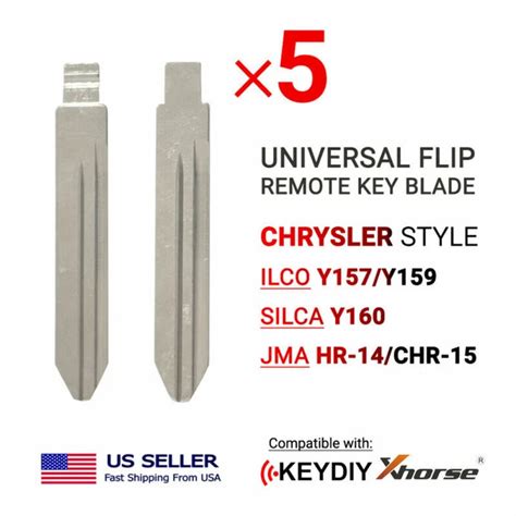 5x Flip Remote Key Blades Xhorse And Keydiy Remotes Chrysler Type Y157